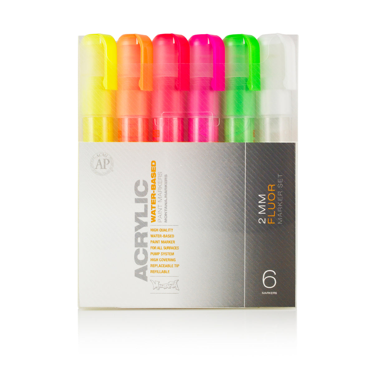 ACRYLIC Fine Fluorescent Markers (set de 6)– Artec